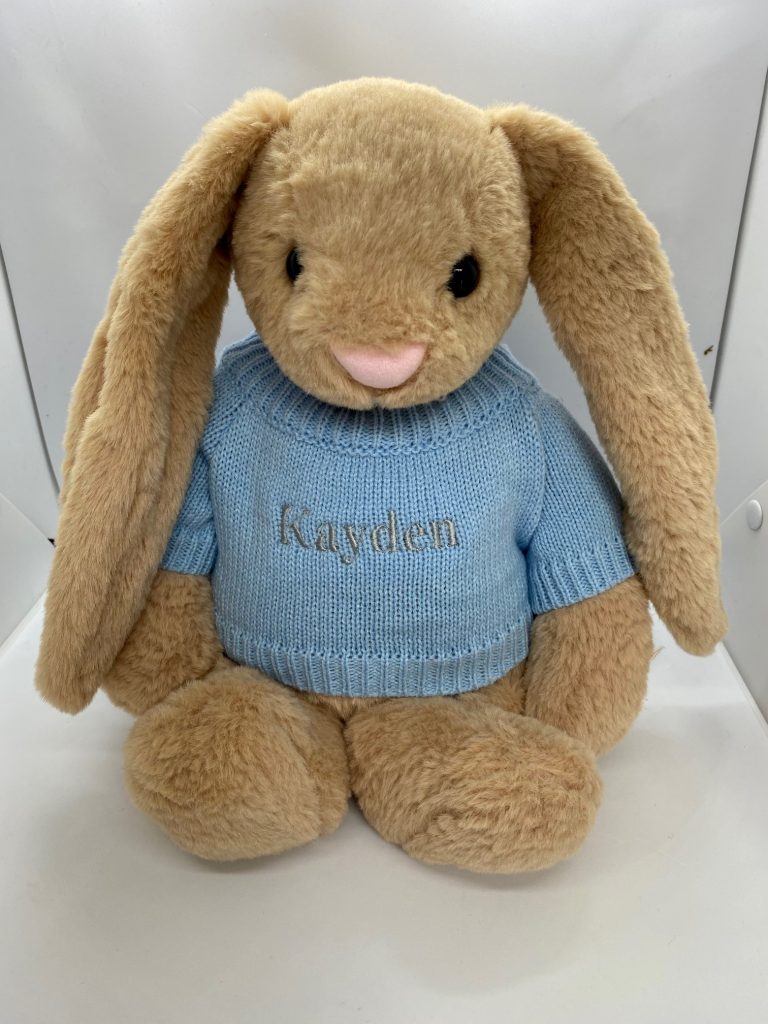 Weighted Beautiful Brown Rabbit. 35cm 4lb with or without personalised ...