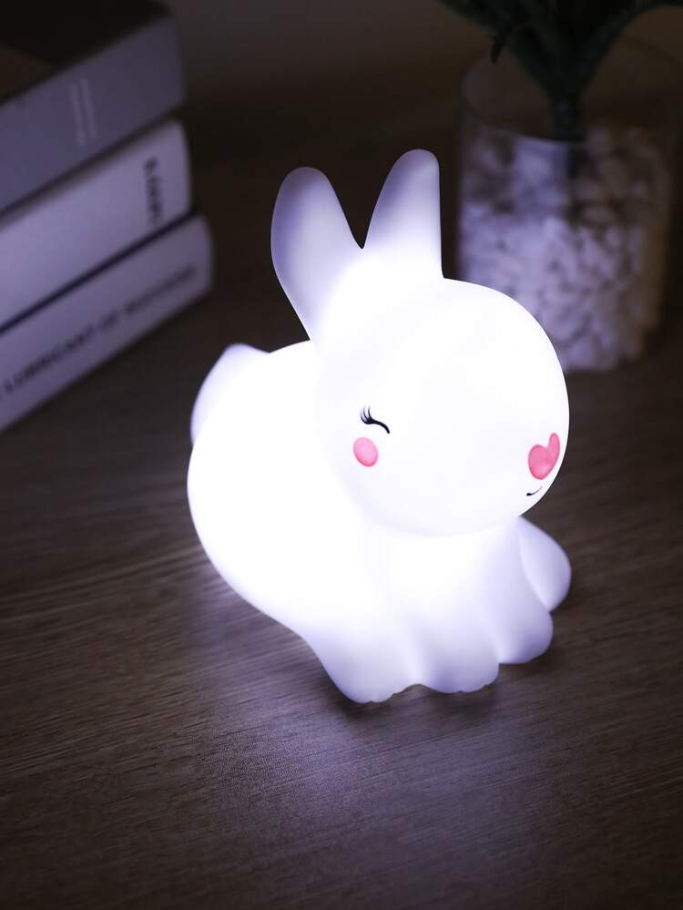 Rabbit Night Light 12cm high. White with batteries. - Sensory Hugs