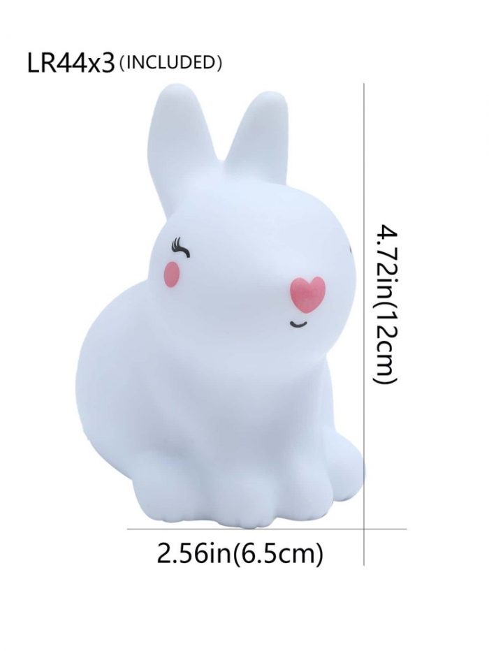Rabbit Night Light 12cm high. White with batteries. - Sensory Hugs