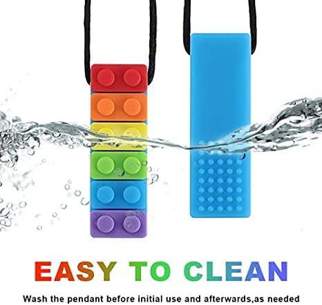 Sensory Rainbow Brick Design Chew Necklaces Autism Biting Bite Aid ...