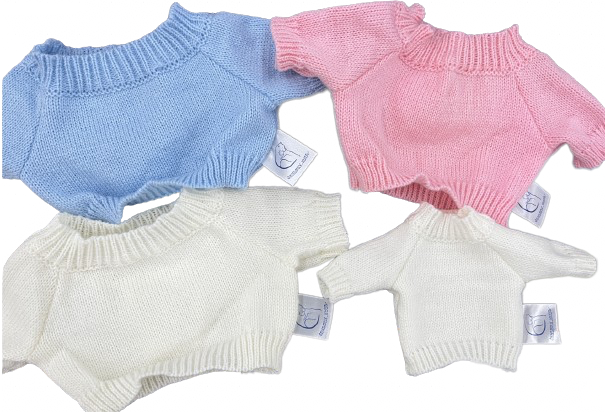 Knitted Personalised Weighted Animal Jumpers in Pink, Cream or Blue ...