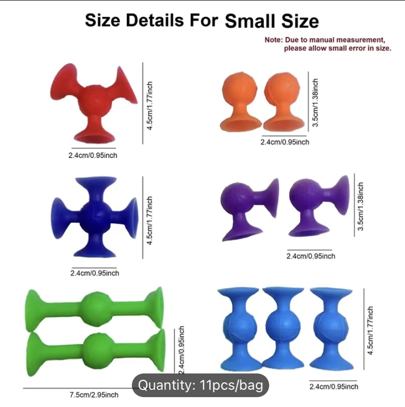Suction Cup Fidget Toy Set. 11 Piece set. Great Stocking Filler ...
