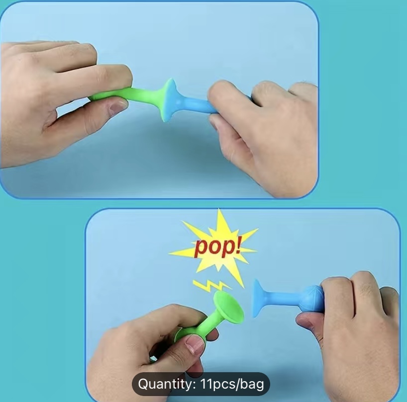 Suction Cup Fidget Toy Set. 11 Piece set. Great Stocking Filler ...